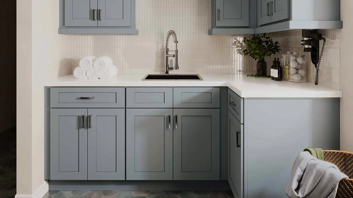 Bayview Grey Shaker Assembled Cabinets | Shop online at Wholesale Cabinets