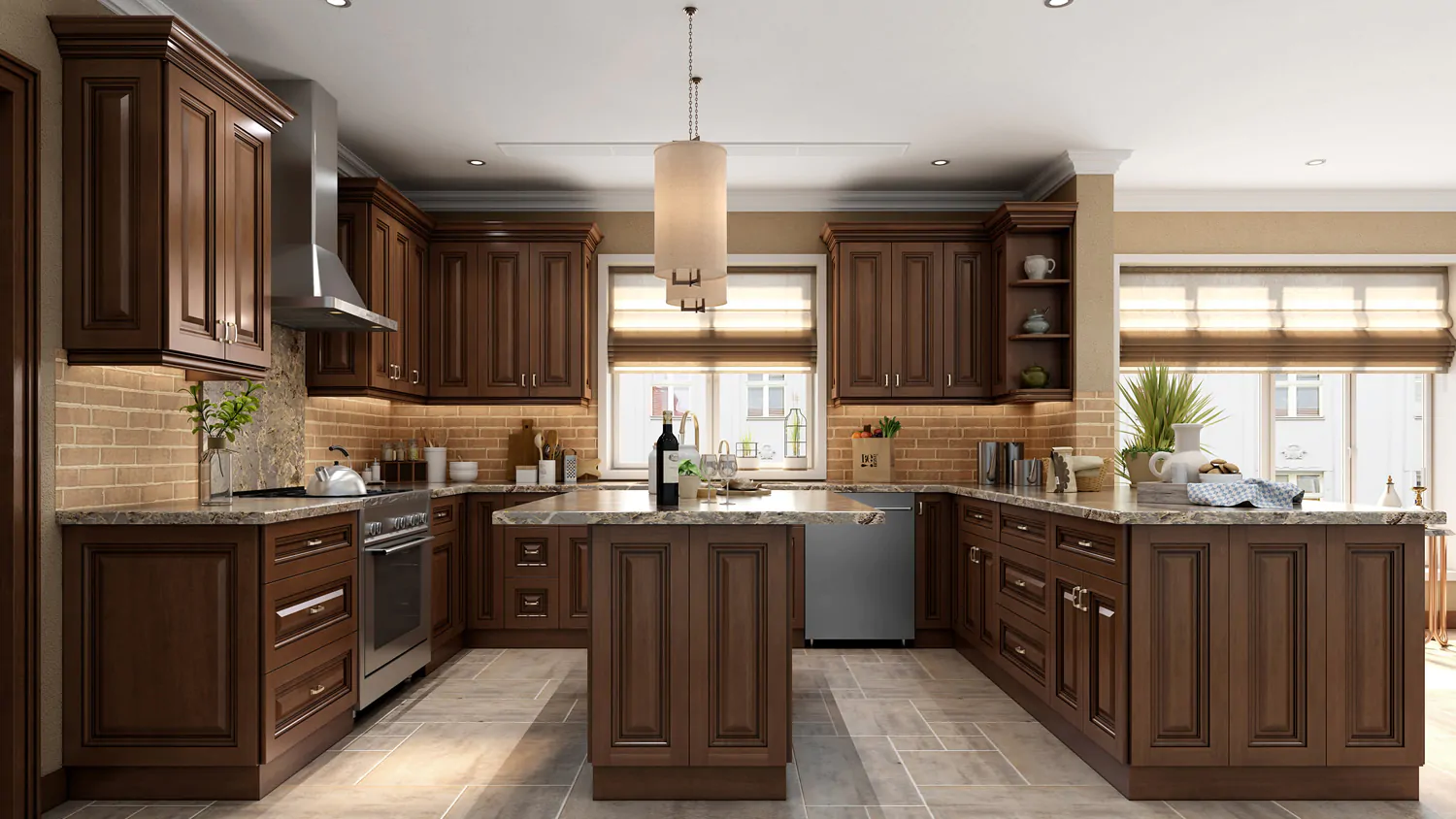 Heritage Cinnamon Assembled Cabinets | Shop online at Wholesale Cabinets