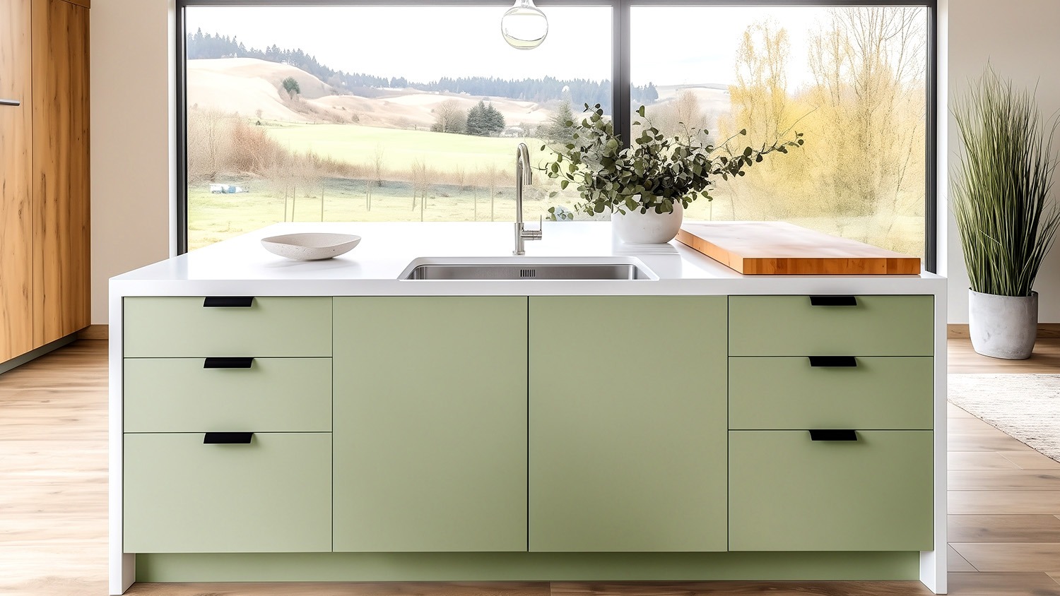 Scandi Sage Green Assembled Cabinets | Shop online at Wholesale Cabinets