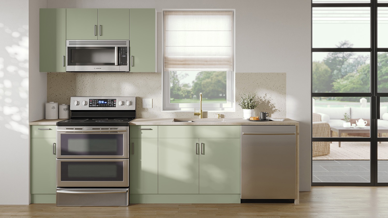 Scandi Sage Green Assembled Cabinets | Shop online at Wholesale Cabinets