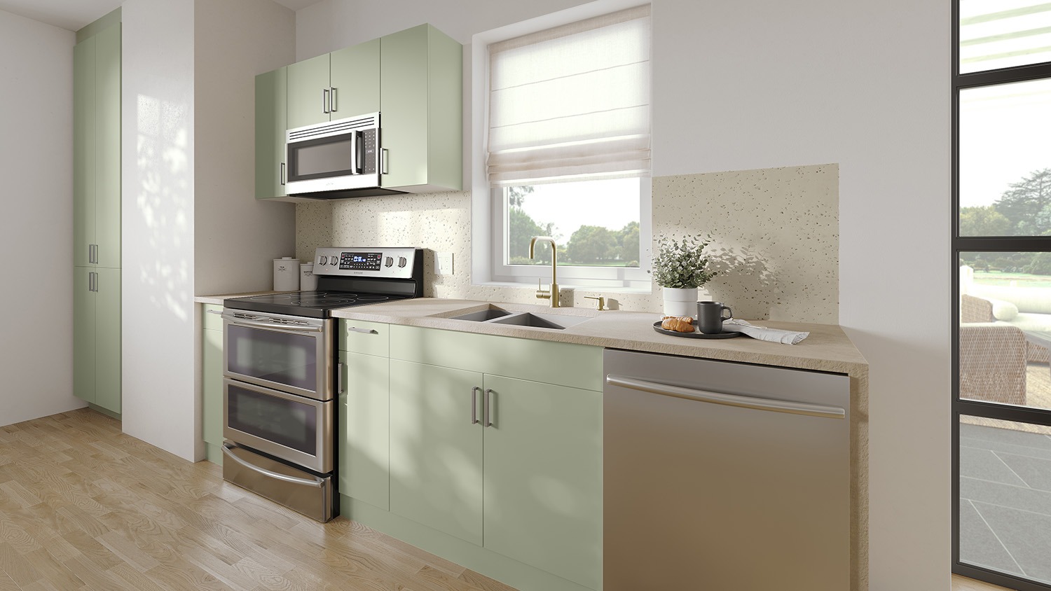 Scandi Sage Green Assembled Cabinets | Shop online at Wholesale Cabinets