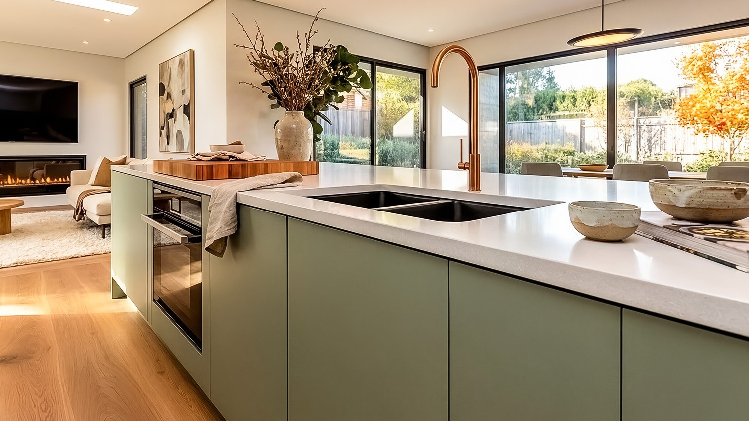 Scandi Sage Green Assembled Cabinets | Shop online at Wholesale Cabinets