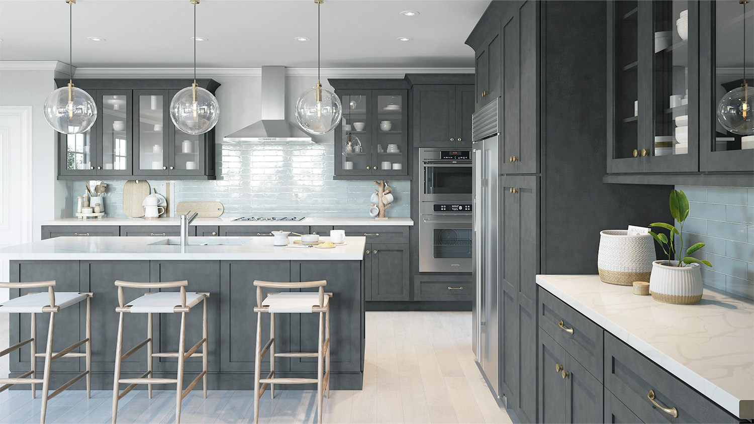 Slate Grey Shaker Assembled Cabinets | Shop online at Wholesale Cabinets