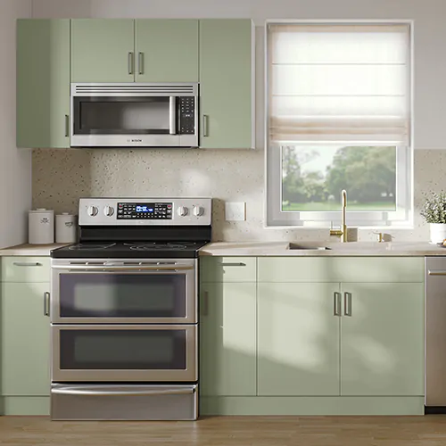 Scandi Sage Green Assembled Cabinets | Shop online at Wholesale Cabinets
