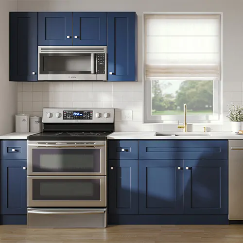 Midnight Blue Shaker Assembled Cabinets | Shop online at Wholesale Cabinets