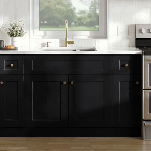 True Black Shaker Cabinets Assembled | Shop online at Wholesale Cabinets